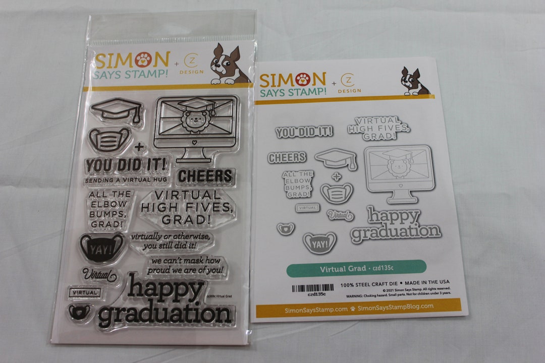 CZ Design Virtual Grad Stamps and Dies - Etsy