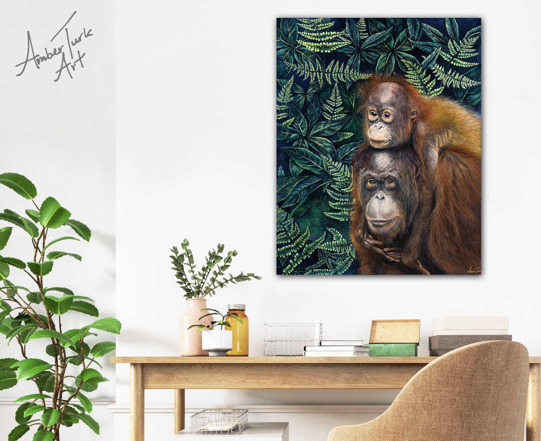 A Mothers Love Giclee Art Print Orangutan Print - Etsy