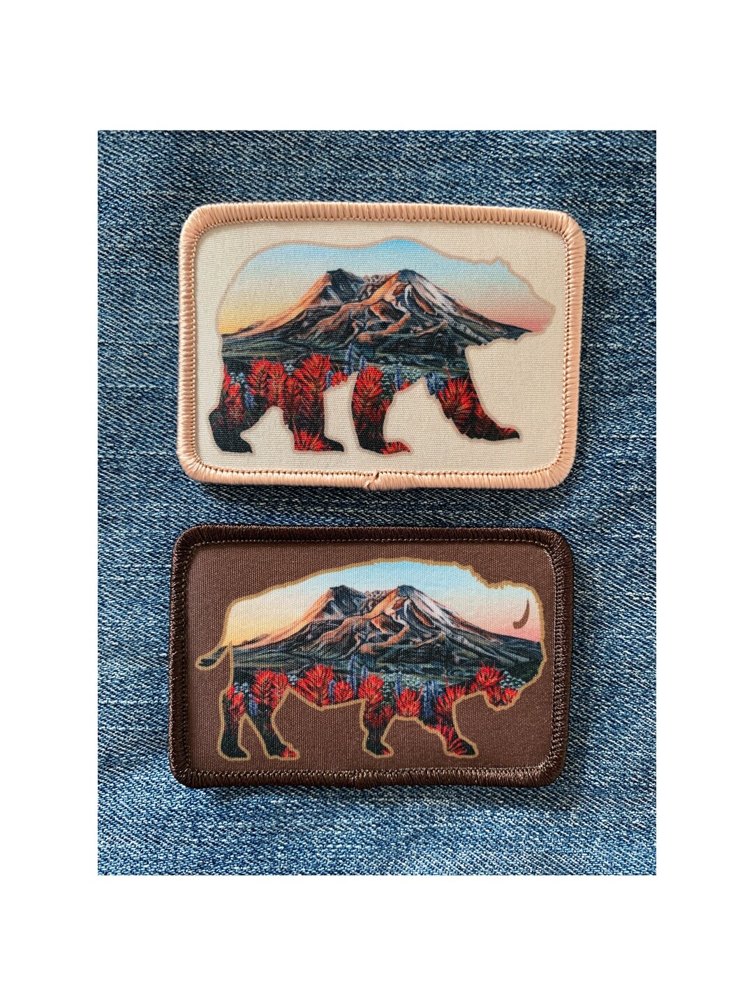 Buffalo and Bear Patch Bison Patch Hat Patch Clothing - Etsy