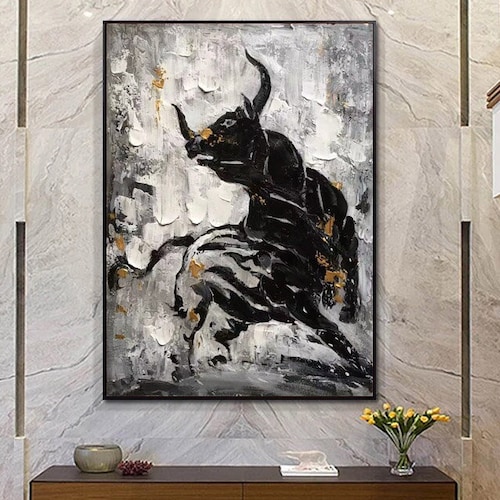 Abstract Bull Oil Painting on Canvas Large Original Bull - Etsy