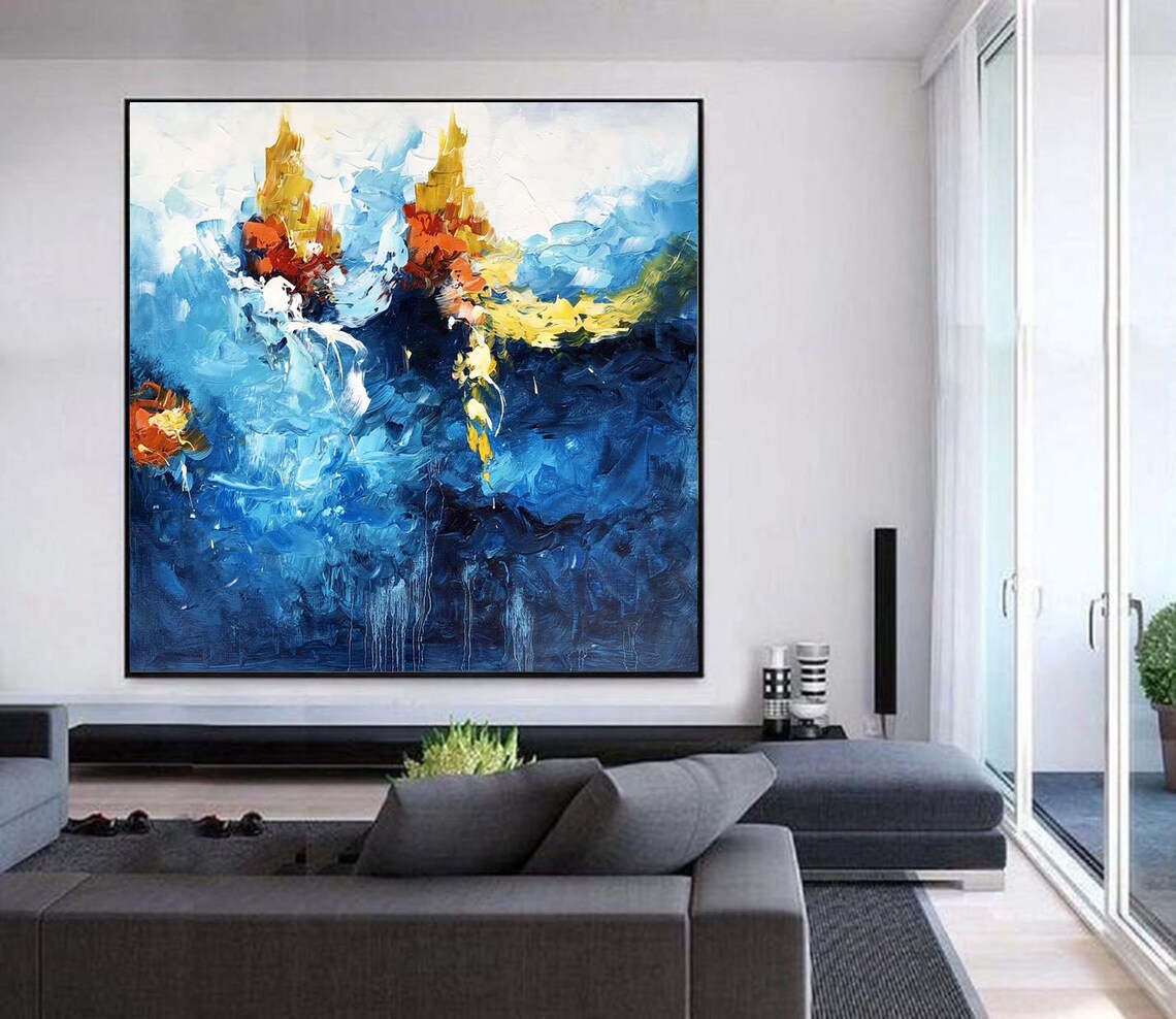 Abstract Canvas Wall Artmodern Abstract Painting on - Etsy