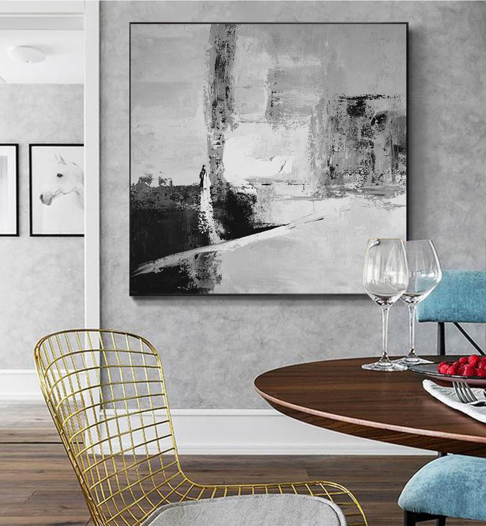 Grey Painting Extra Large Canvas Wall Art Large Abstract - Etsy