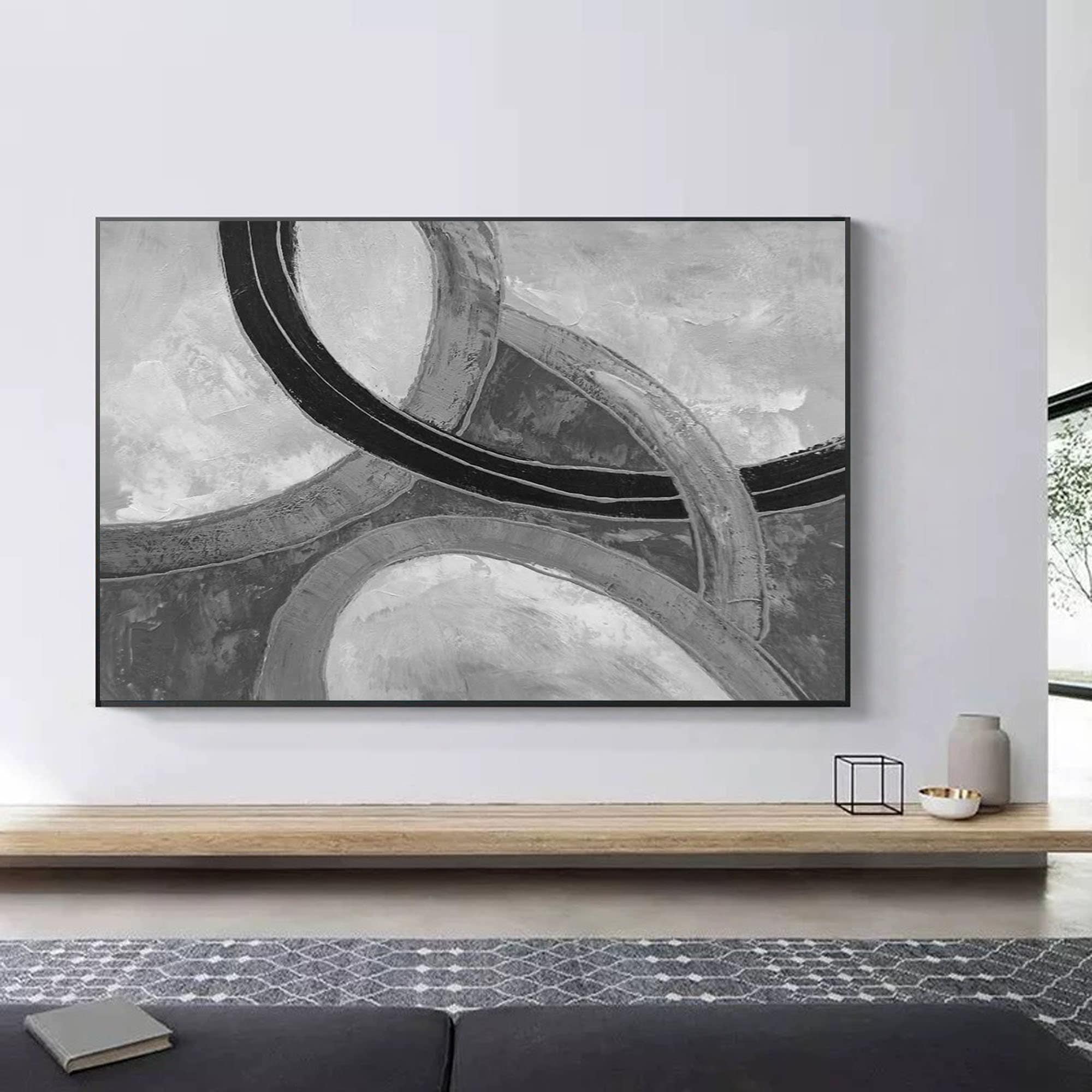 Extra large wall art abstract grey painting original oil | Etsy