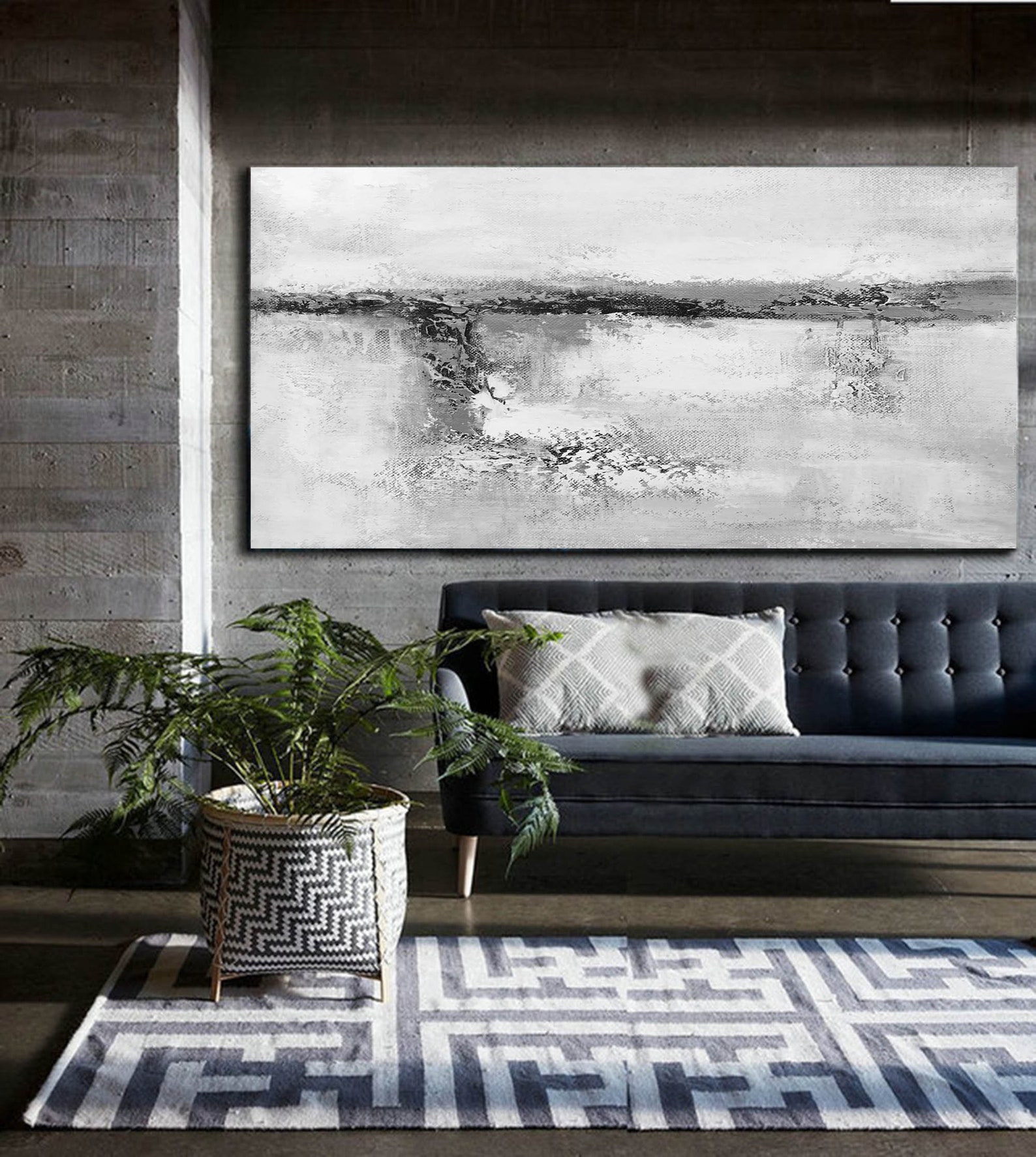 Extra Large Wall Art Canvasblack and White Wall Artextra - Etsy