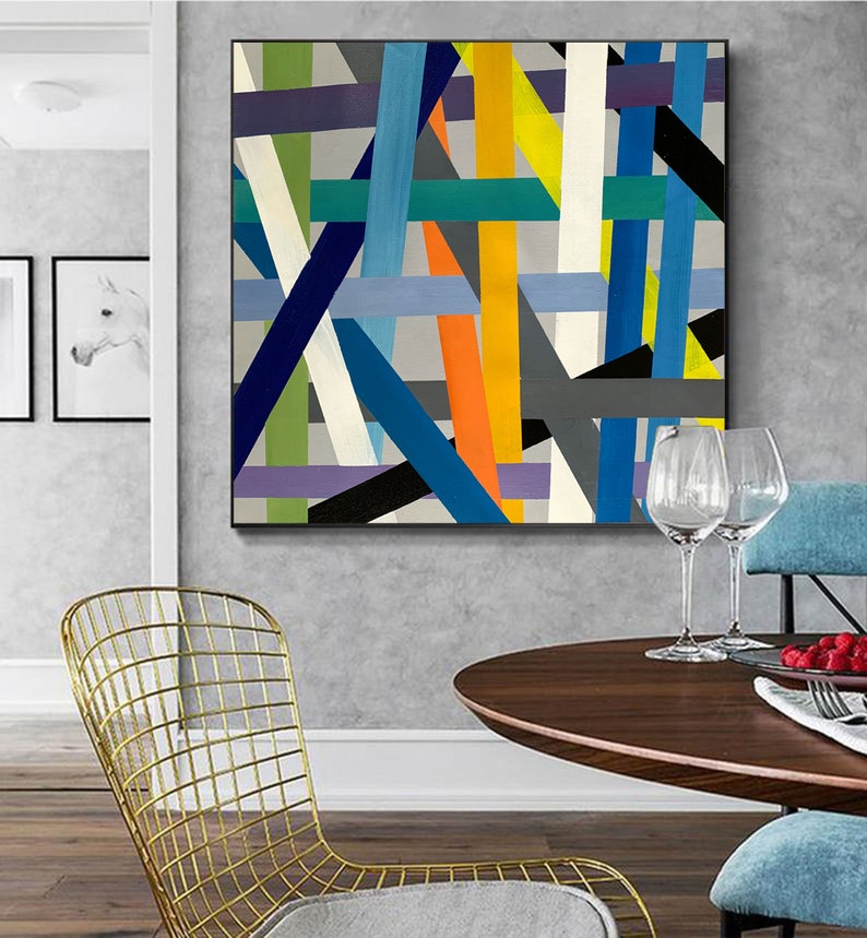 Modern Abstract Painting Colorful,large Canvas Wall Art,large Abstract ...