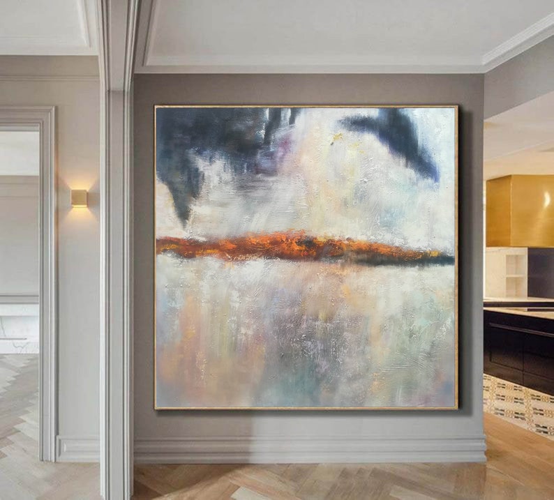 Office Paintingacrylic Abstract Canvas Artabstract - Etsy