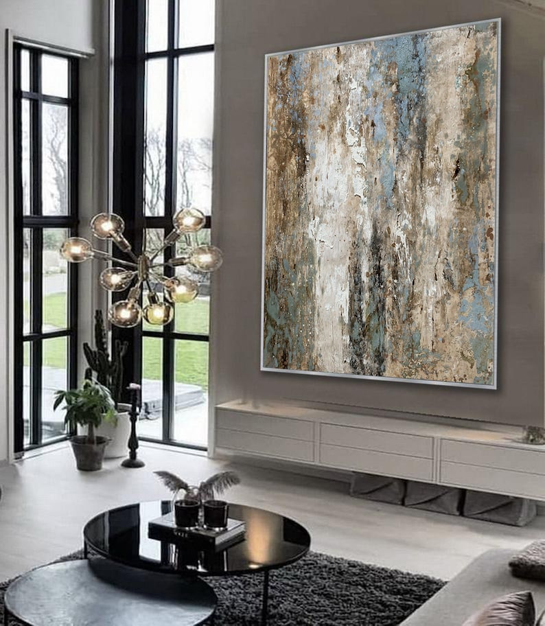 Brown Painting on Canvas, Large Canvas Wall Art, Original Abstract Oil ...