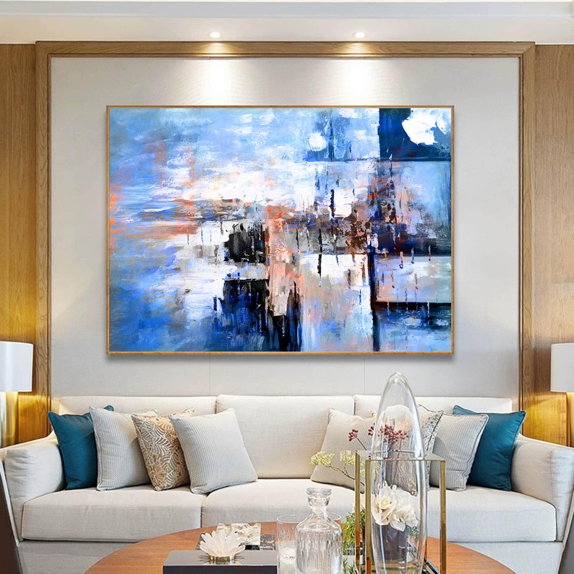 Modern abstract wall art on canvaslarge paintings on canvas | Etsy