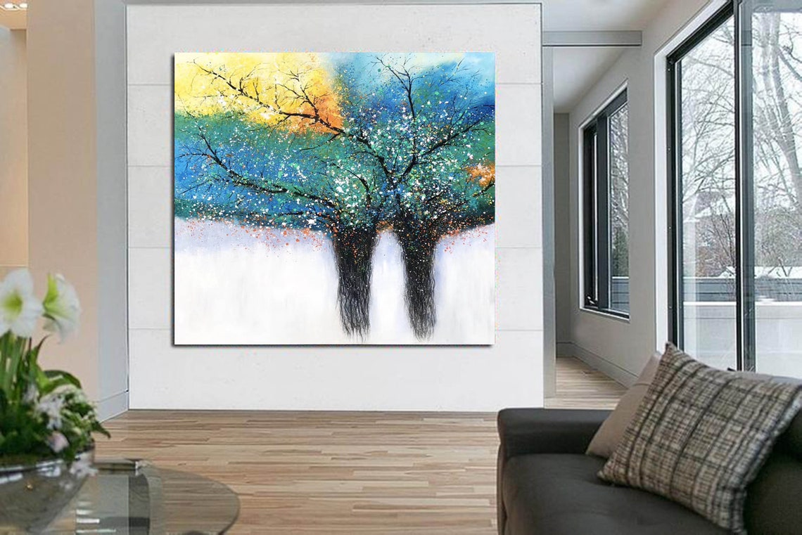 Tree Paintings on Canvas Originallarge Wall Artextra Large - Etsy