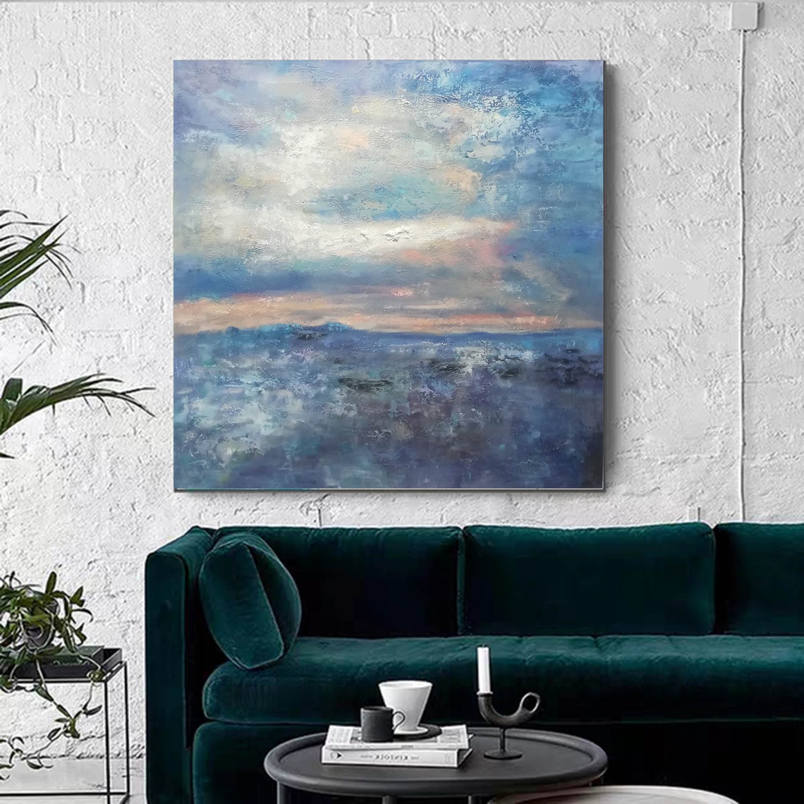 Large Sky Abstract Painting,original Paintings on Canvas,blue Painting ...
