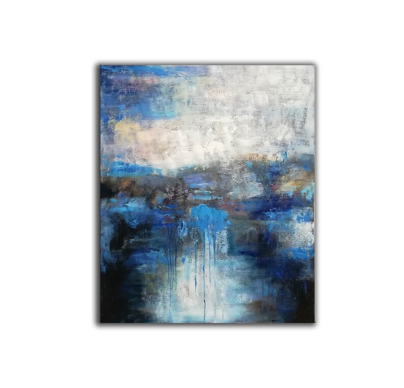 Blue Abstract Painting Original Large Modern Abstract | Etsy