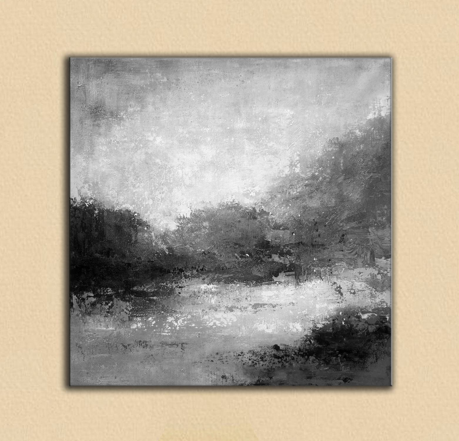 Black and White Abstract Painting Canvas,huge Wall Art,contemporary ...