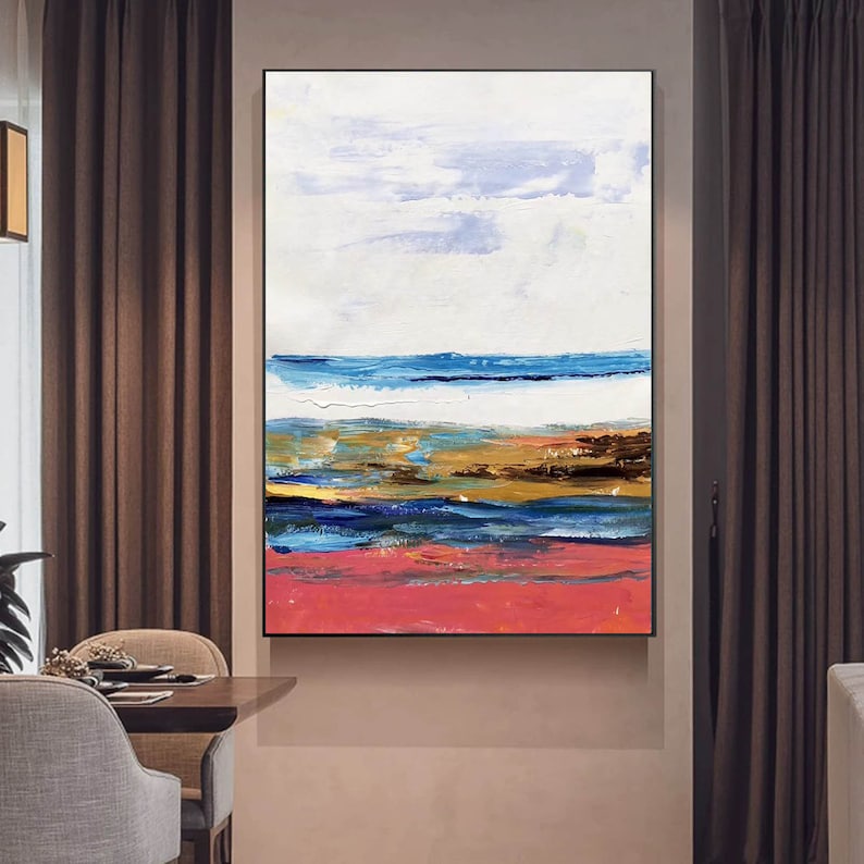 Extra large wall art framedoriginal canvas paintingmodern | Etsy