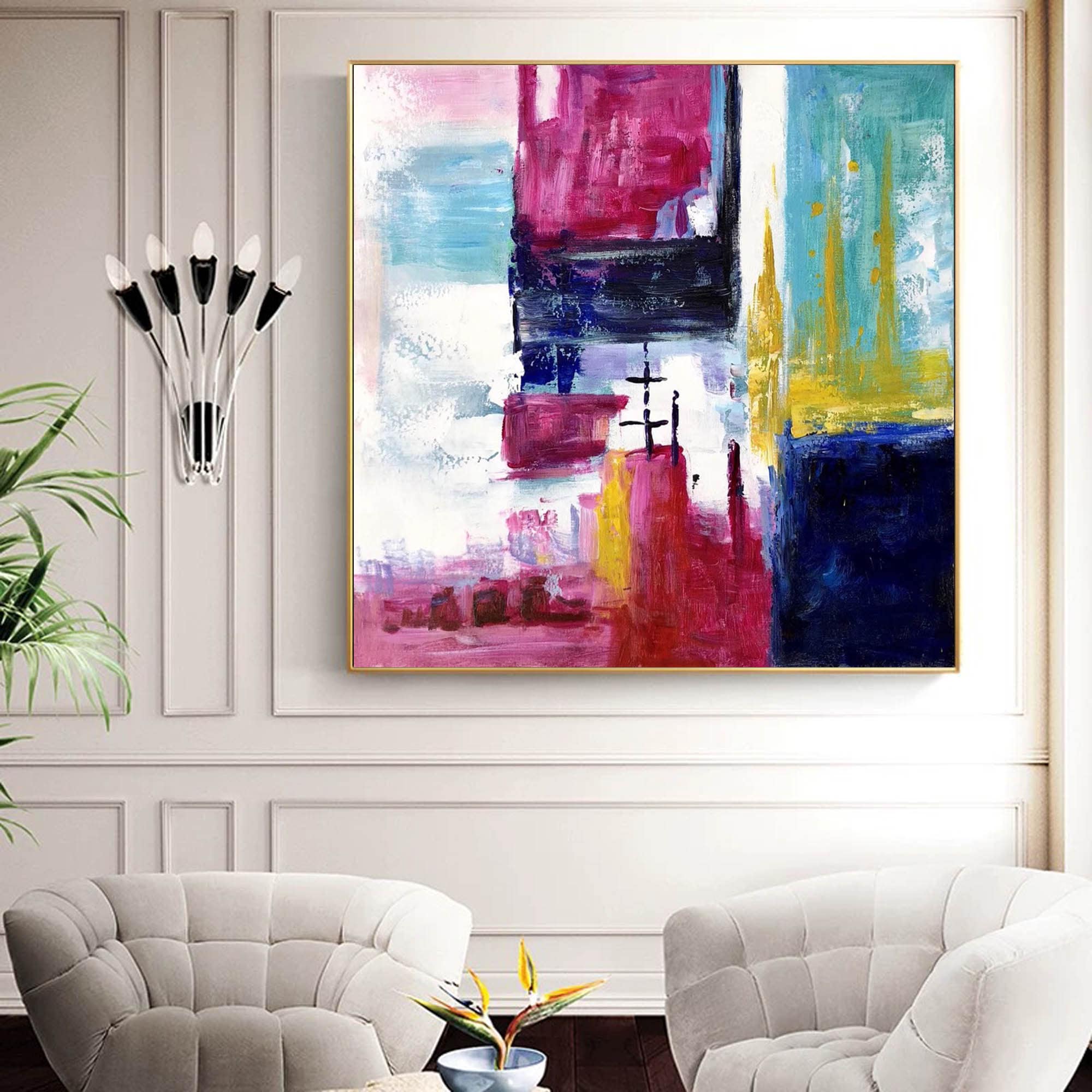 Modern abstract painting on canvasoversized wall artabstract | Etsy