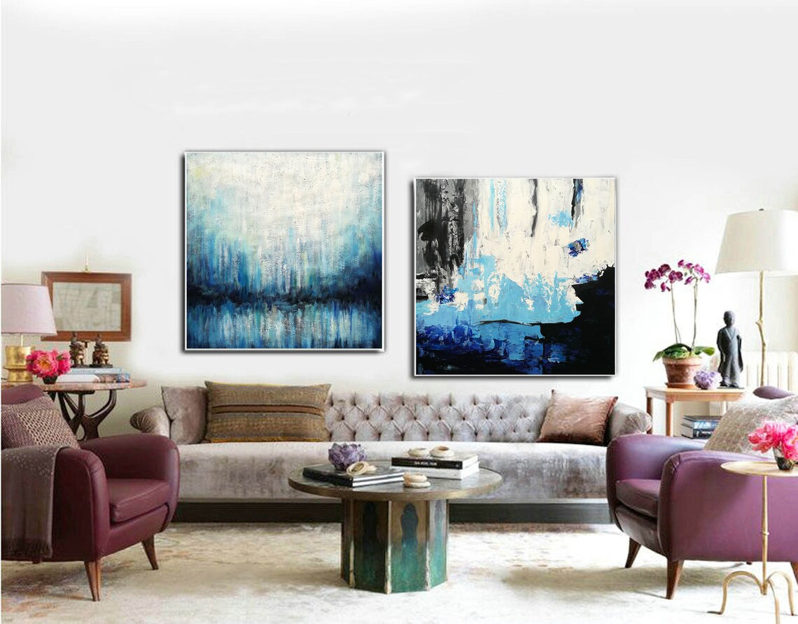 Modern Abstract Painting Set Paintings Large Original - Etsy