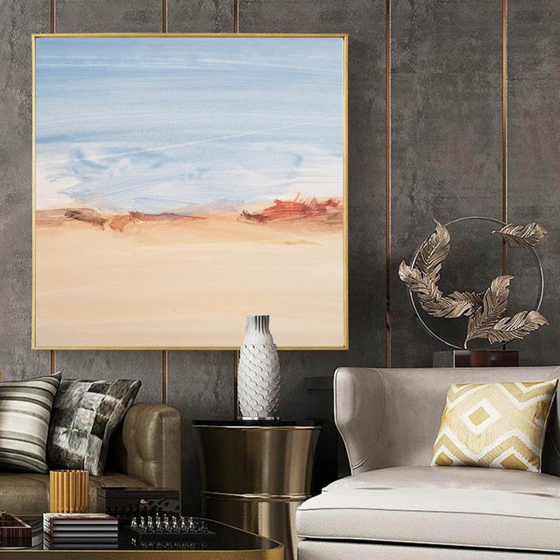 Large abstract painting original landscape painting living | Etsy