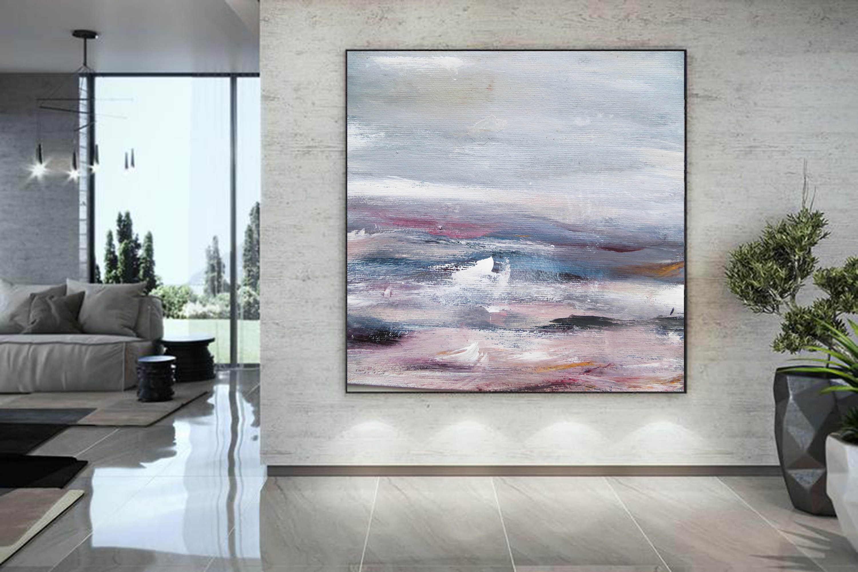 Living Room Painting Abstract Canvas Large Oil Painting - Etsy