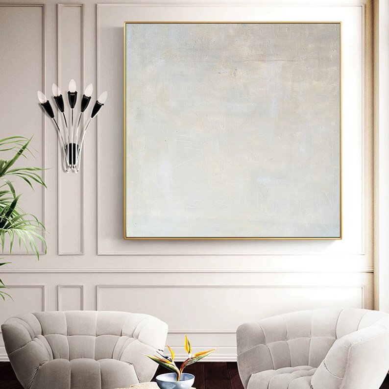 Grote canvas muur kunst minimalistische schilderij abstract - Etsy Nederland