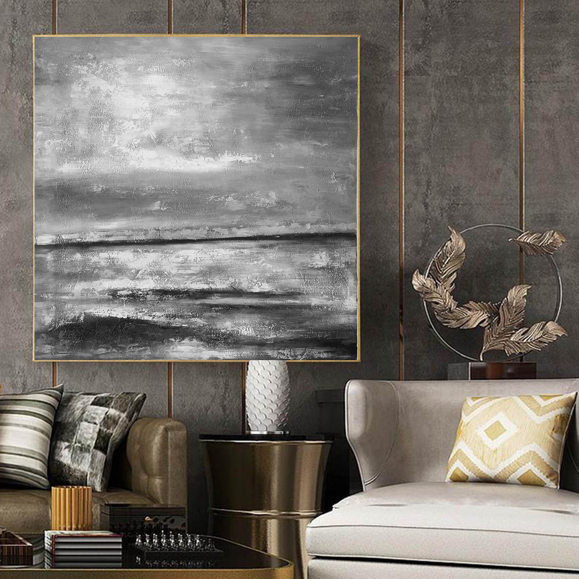 Black and white paintingsblack and white abstract artblack | Etsy