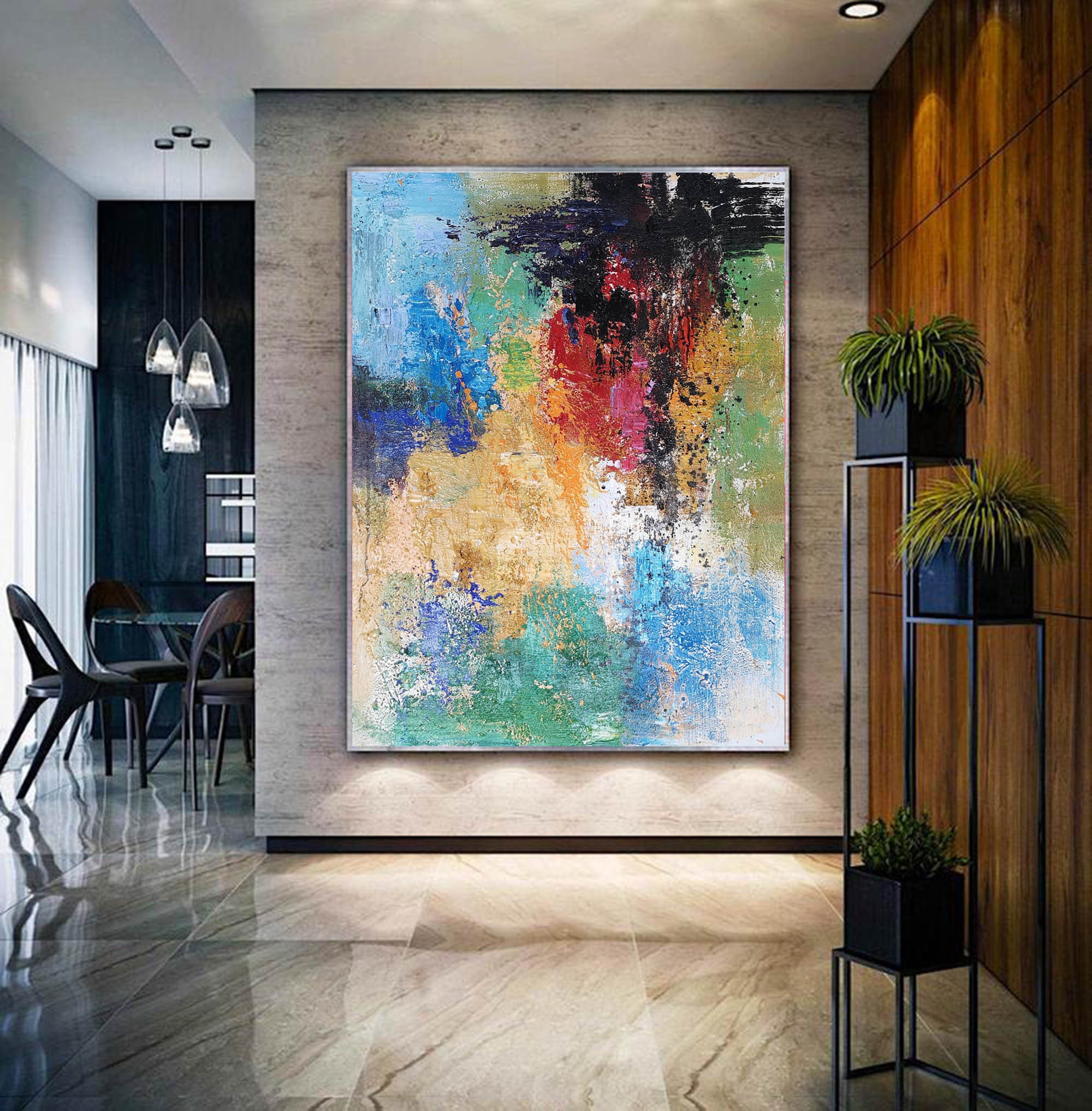 Colorful painting canvasoriginal abstract paintingextra | Etsy