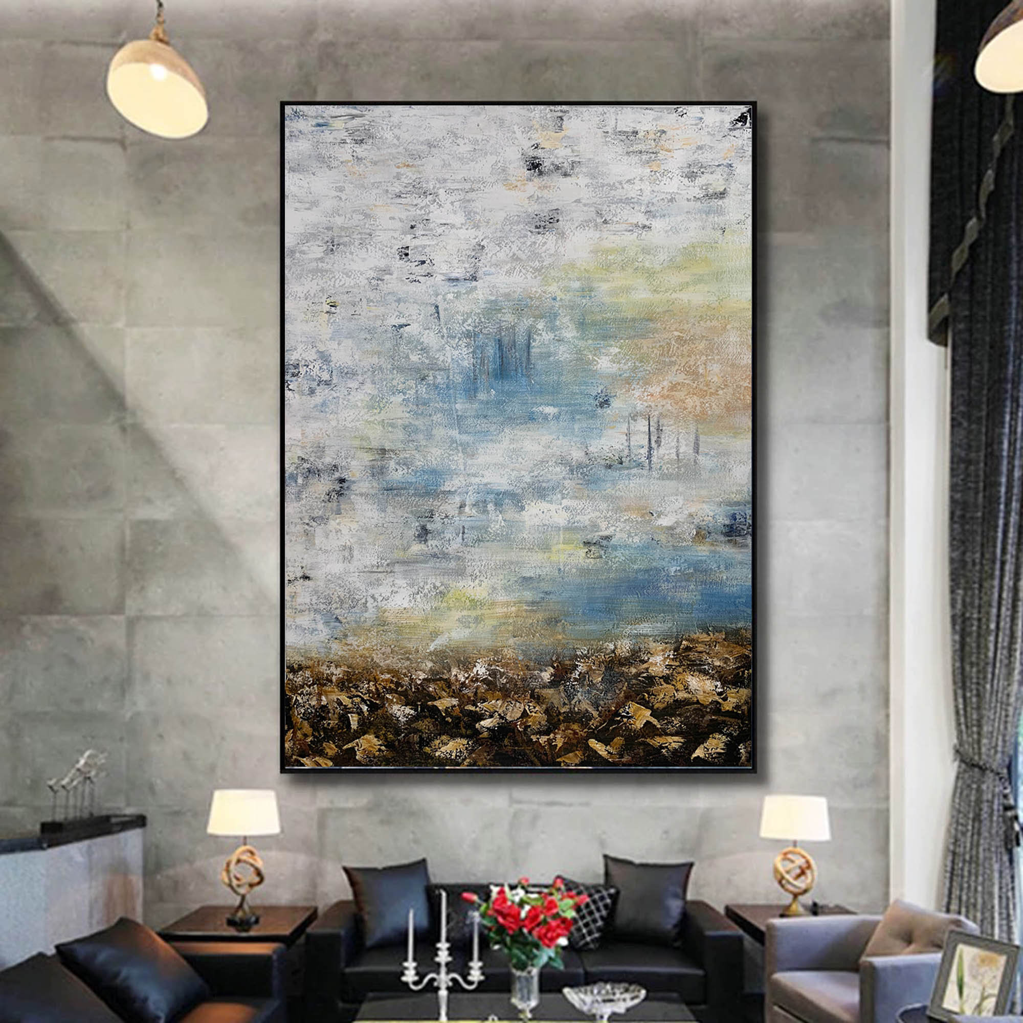 Oversized Wall Artmodern Abstract Painting Landscapelarge - Etsy