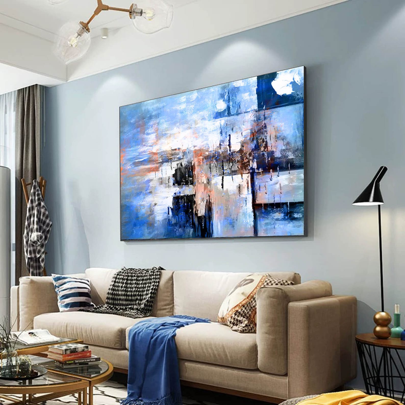 Modern abstract wall art on canvaslarge paintings on canvas | Etsy