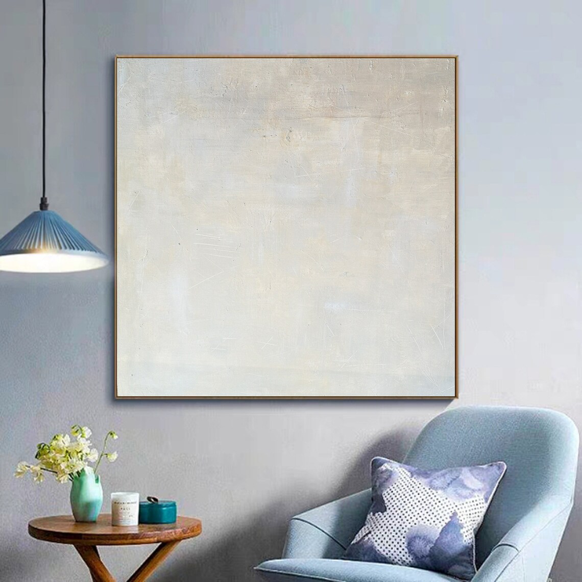 Grote canvas muur kunst minimalistische schilderij abstract | Etsy