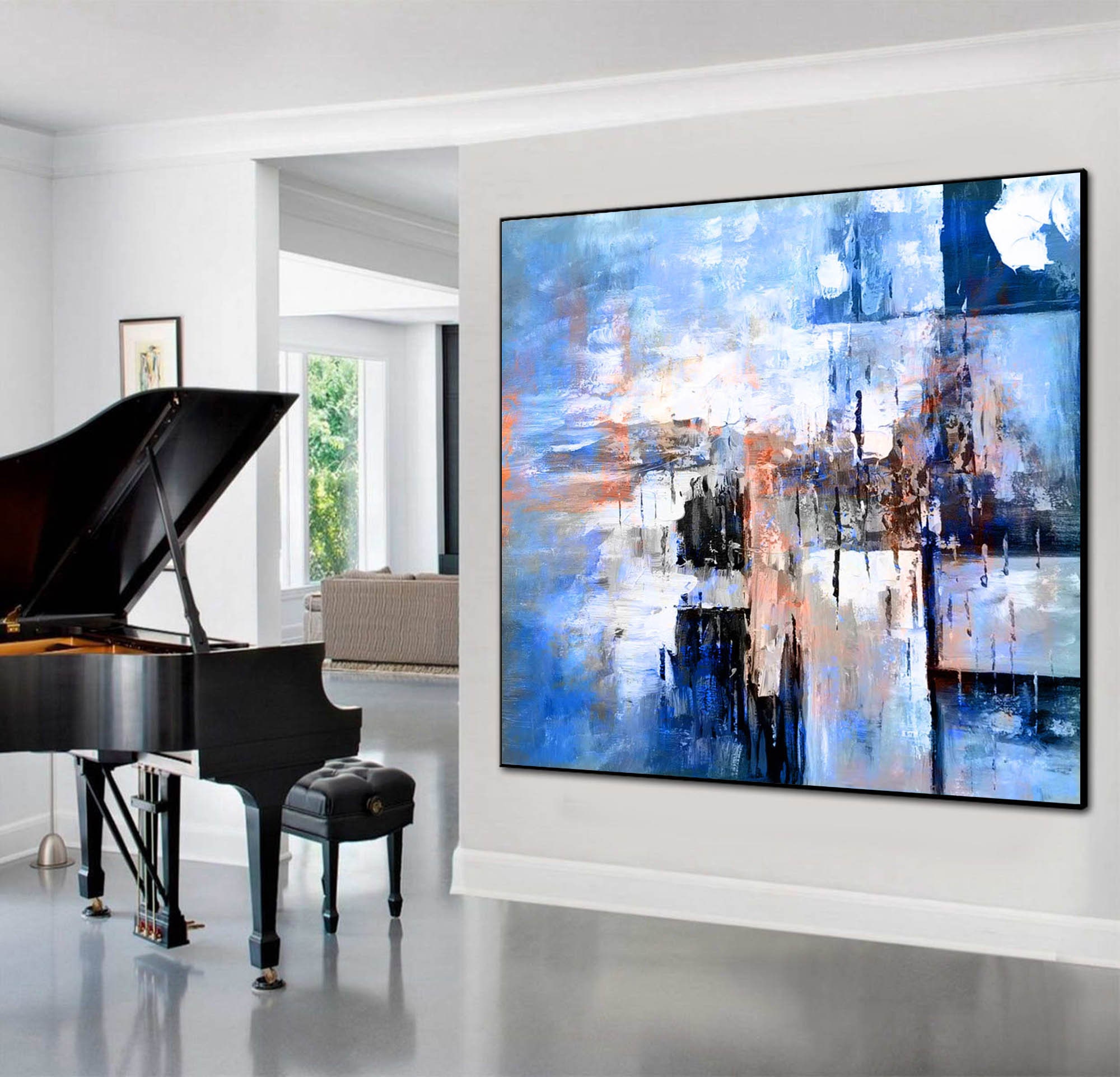 Modern abstract wall art on canvaslarge paintings on canvas | Etsy