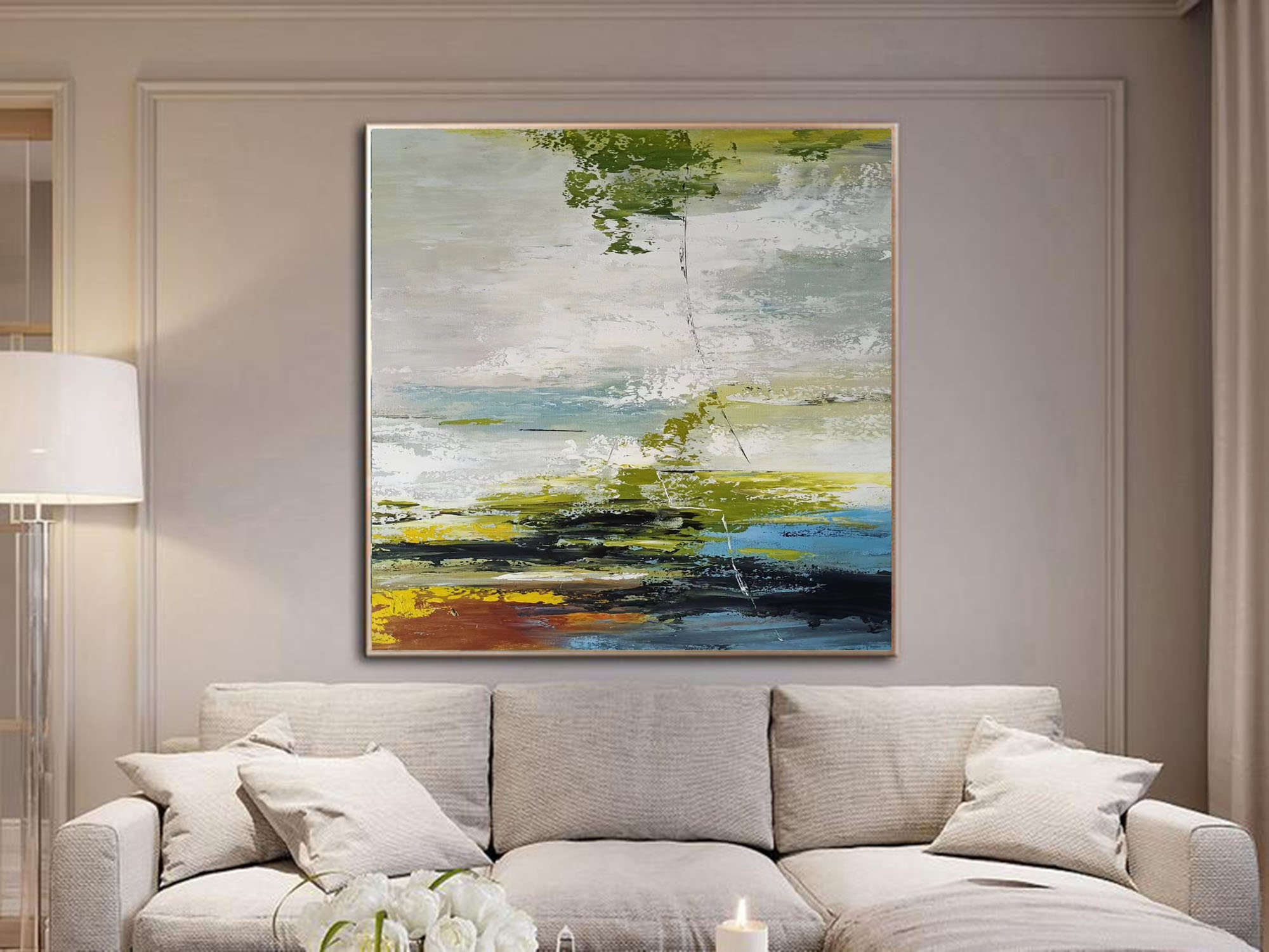 Large abstract canvas art original abstract painting on | Etsy