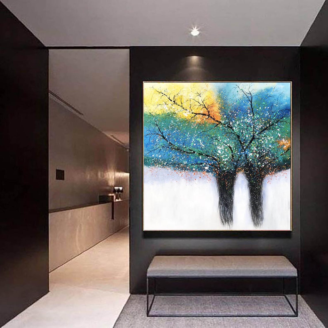 Tree Paintings on Canvas Originallarge Wall Artextra Large - Etsy