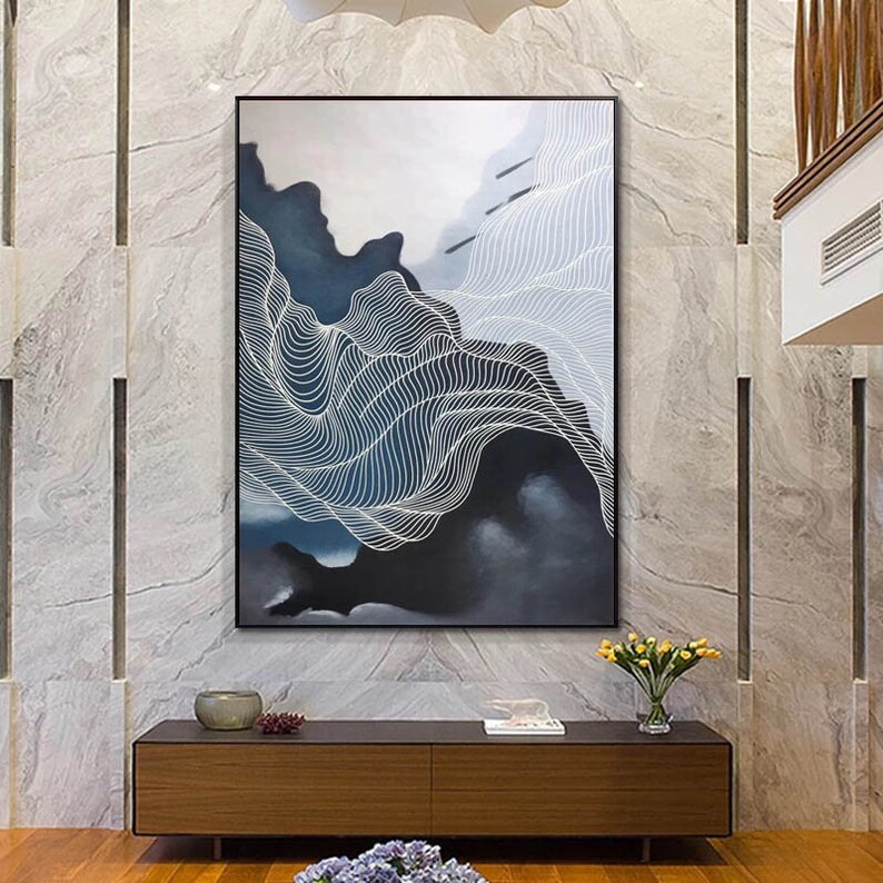 White Painting on Canvas Large Canvas Wall Art Original - Etsy