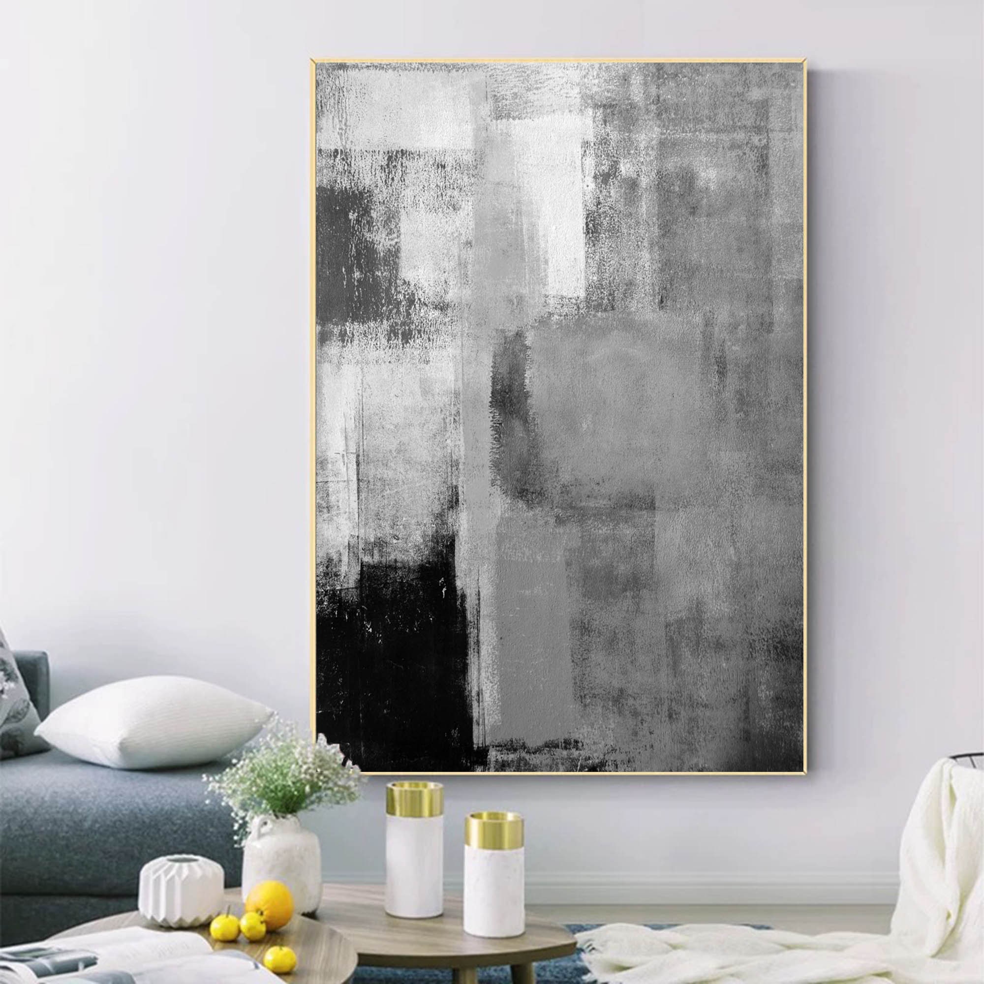 Gray Painting Large Abstract Wall Art Gray Wall Art Original Abstract ...