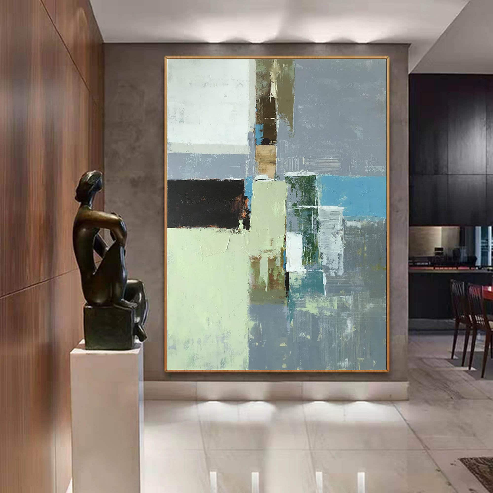 Moderne abstracte schilderkunst op doek origineel grote - Etsy Nederland