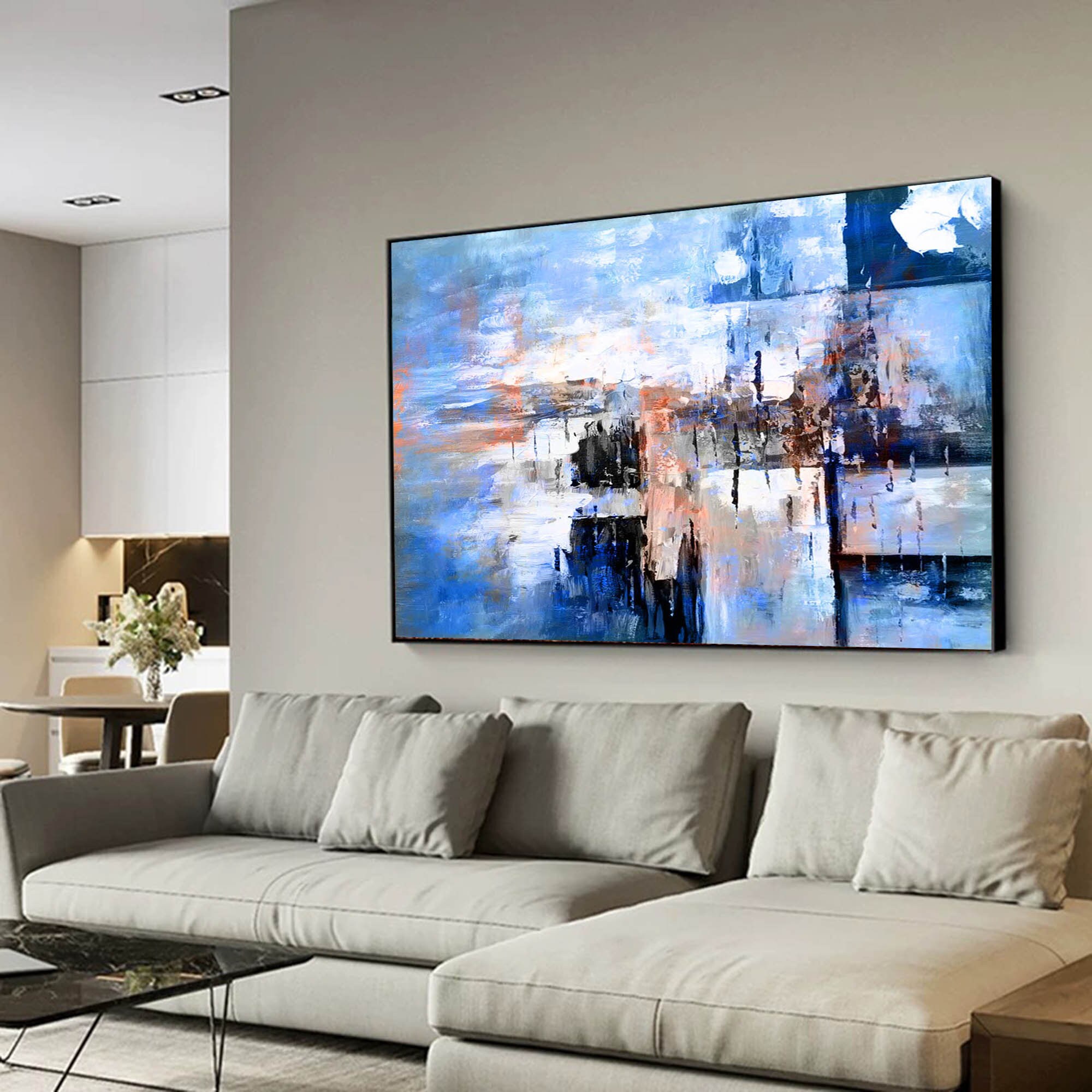 Modern abstract wall art on canvaslarge paintings on canvas | Etsy