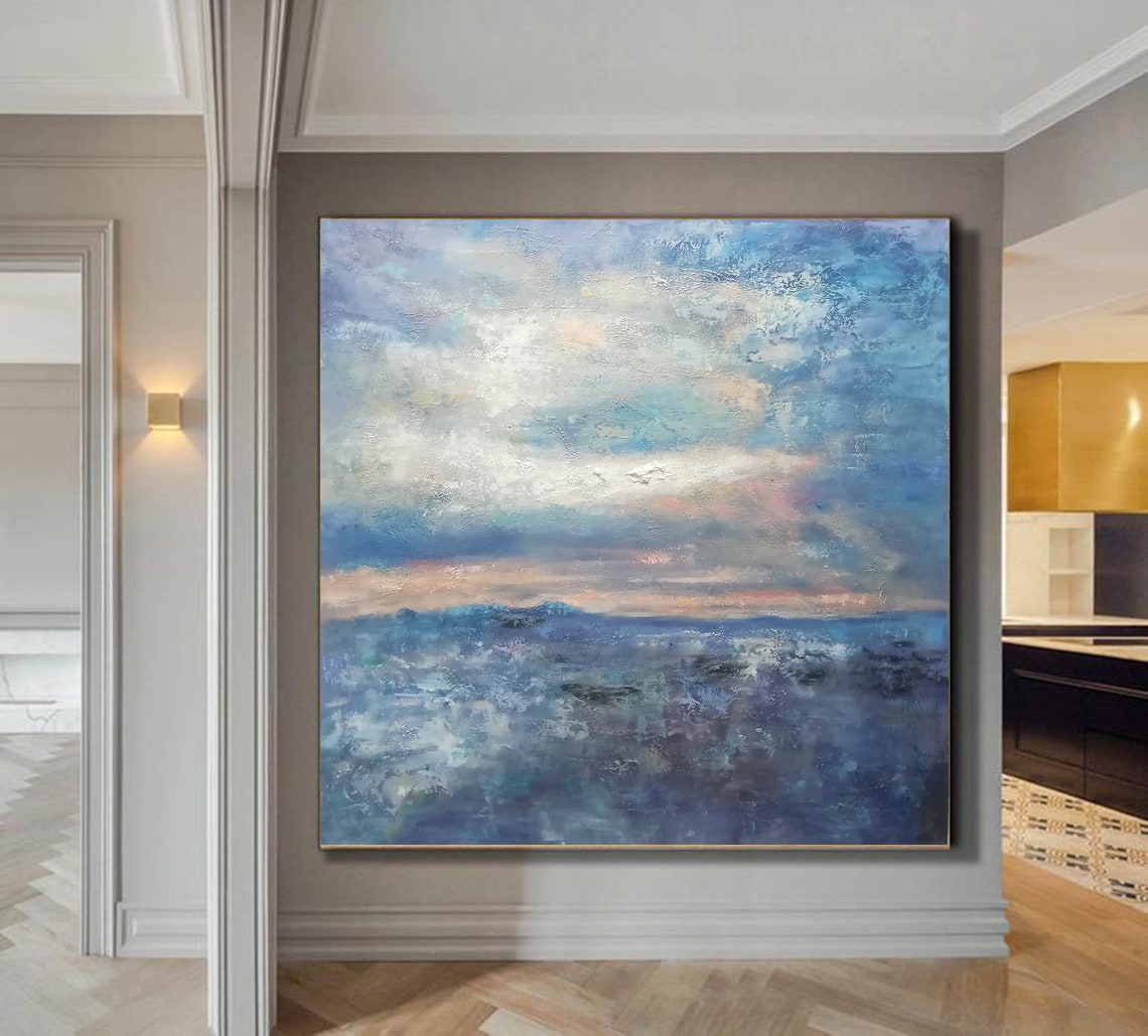 Large Sky Abstract Painting,original Paintings on Canvas,blue Painting ...