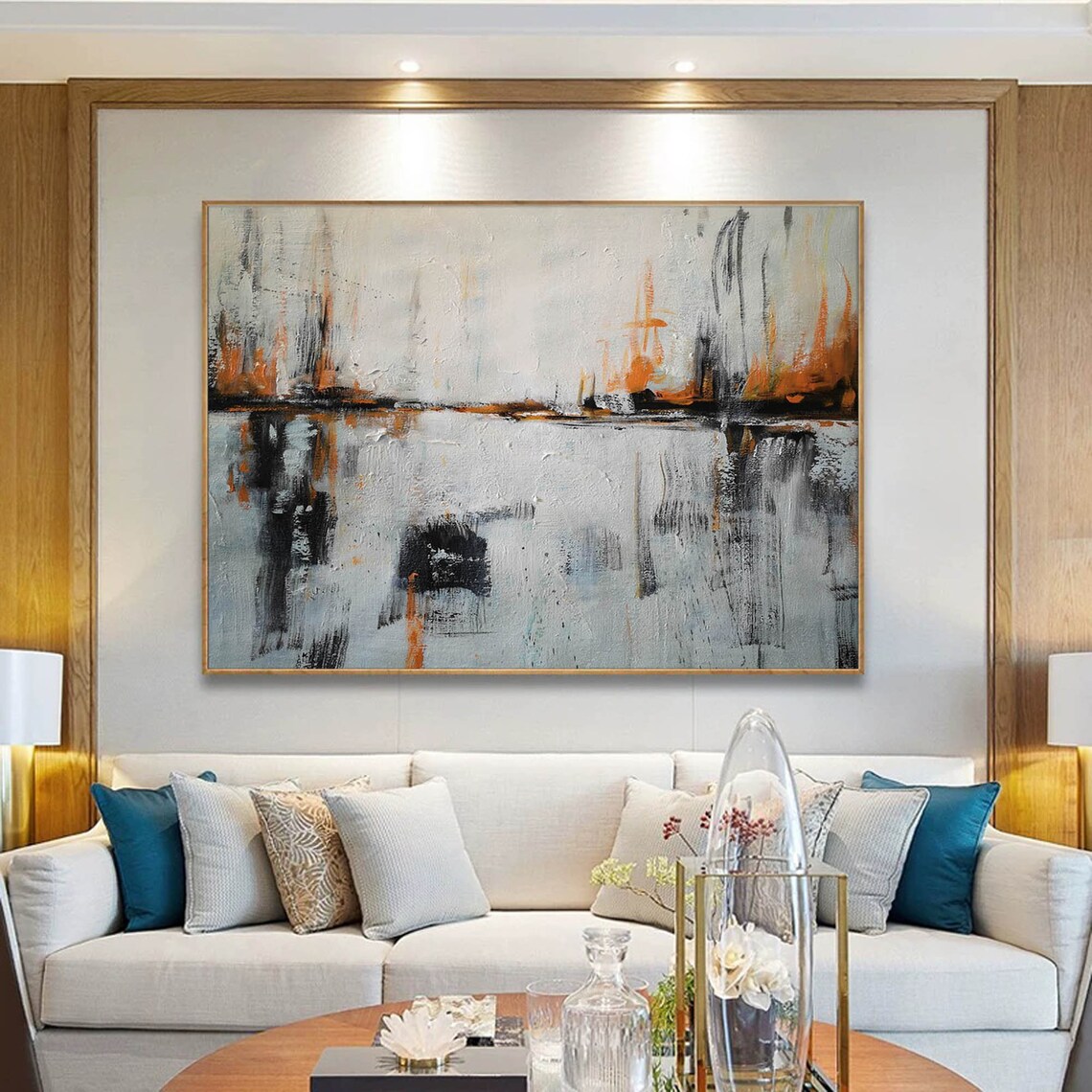 Oversized wall art canvaslarge abstract paintingvery large | Etsy