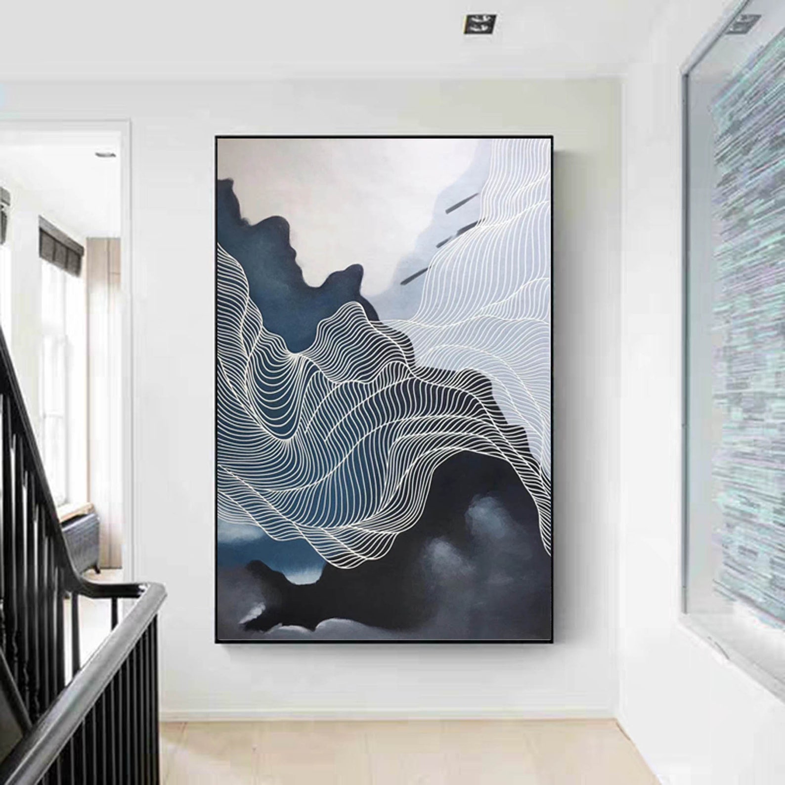 White Painting on Canvas Large Canvas Wall Art Original - Etsy