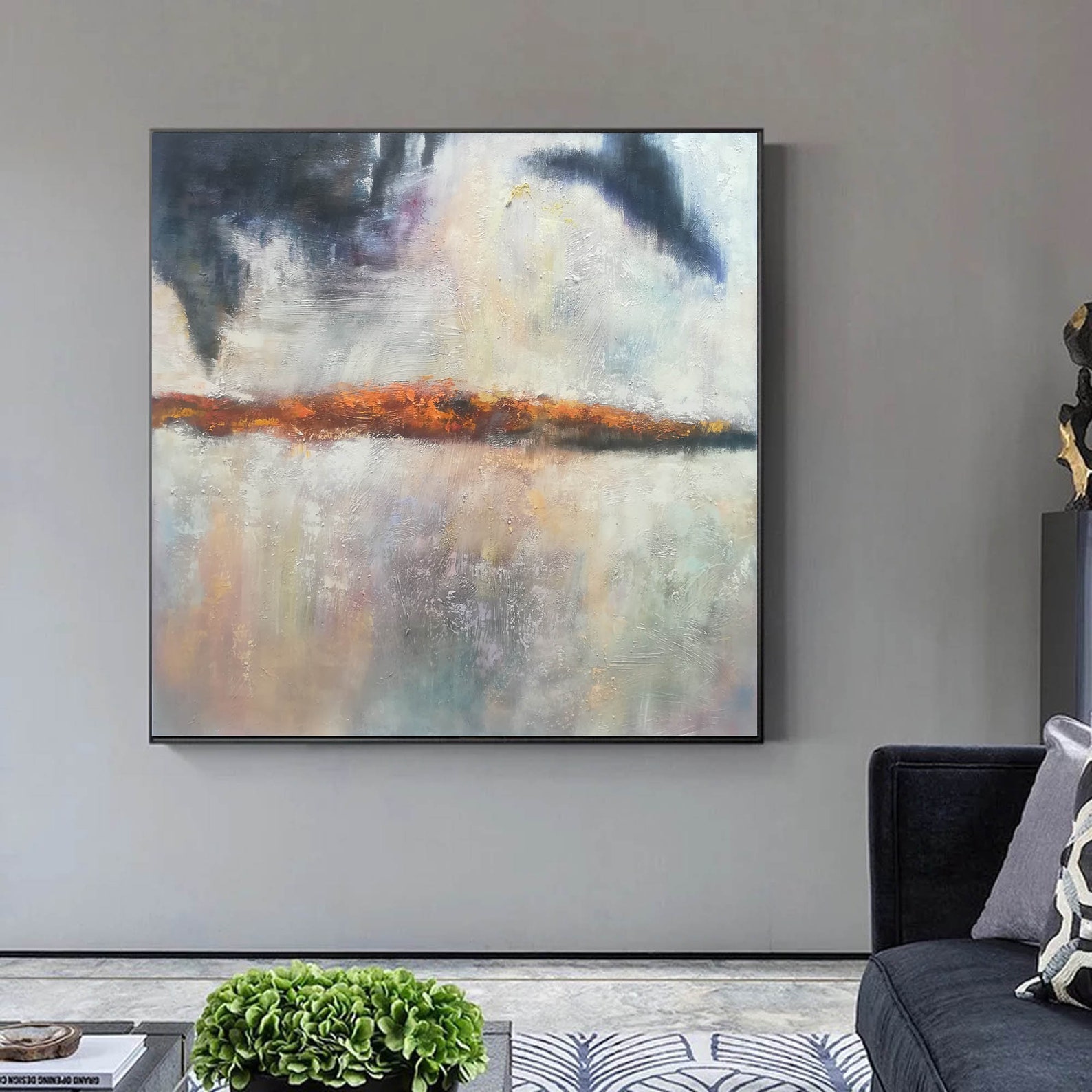 Office Paintingacrylic Abstract Canvas Artabstract - Etsy