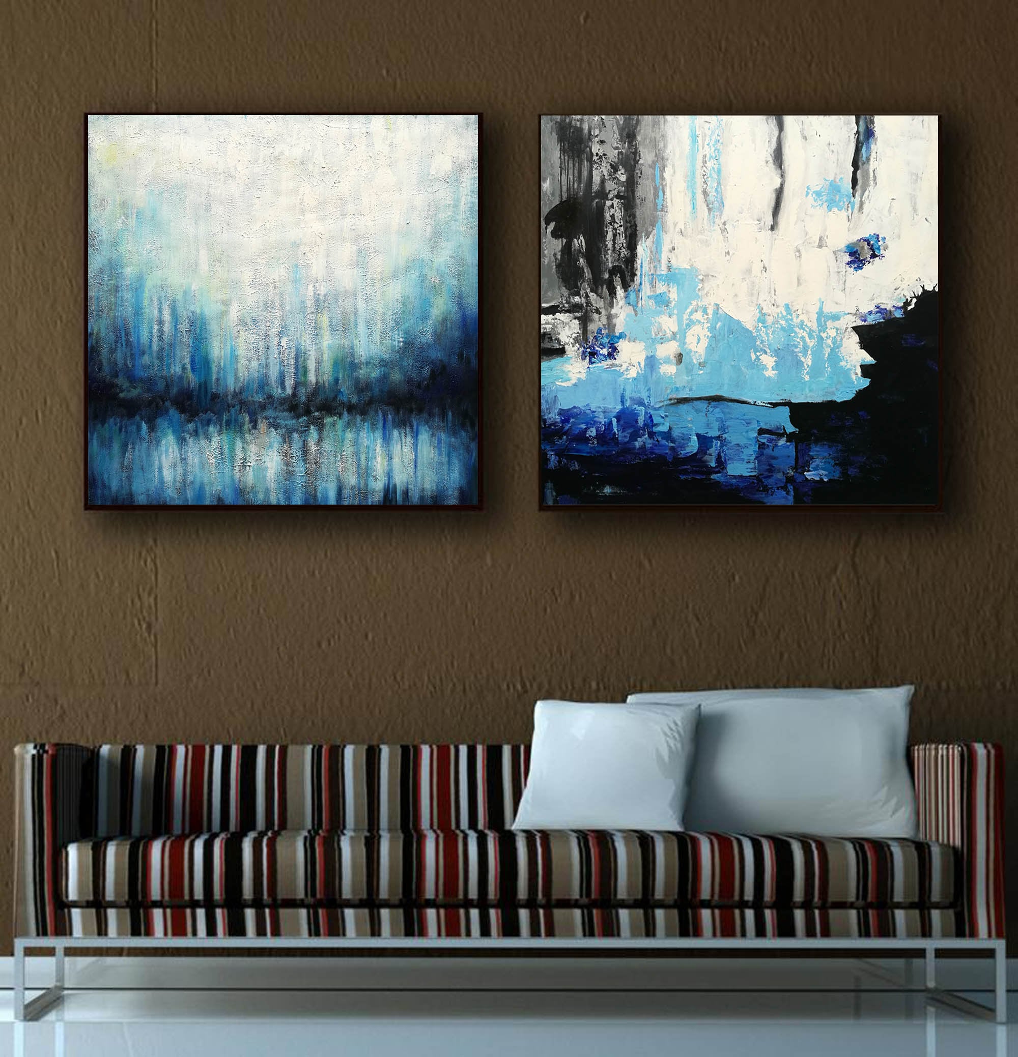 Modern Abstract Painting Set Paintings Large Original | Etsy