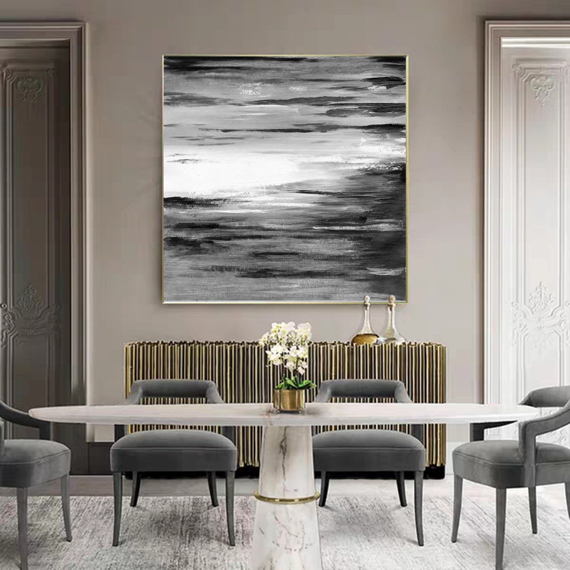 Original abstract canvas artextra large abstract painting on | Etsy