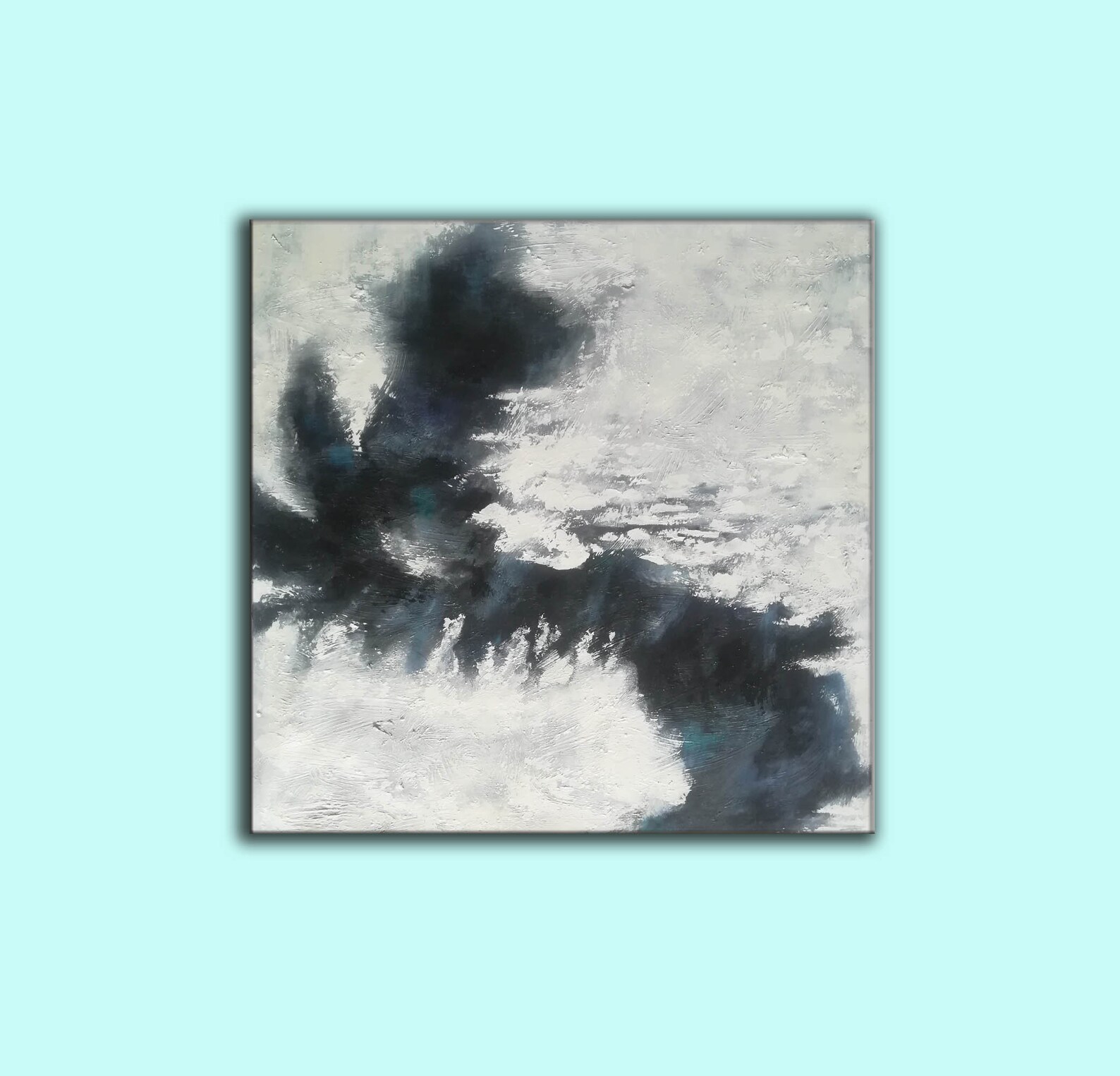 Square Oversized Abstract Canvas Artliving Room Wall - Etsy