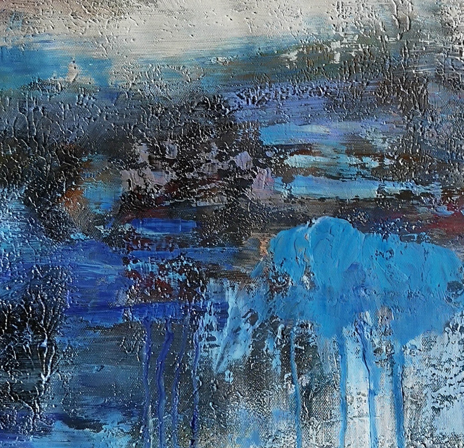 Blue Wall Art Wall Decor Large Paintings on Canvas - Etsy