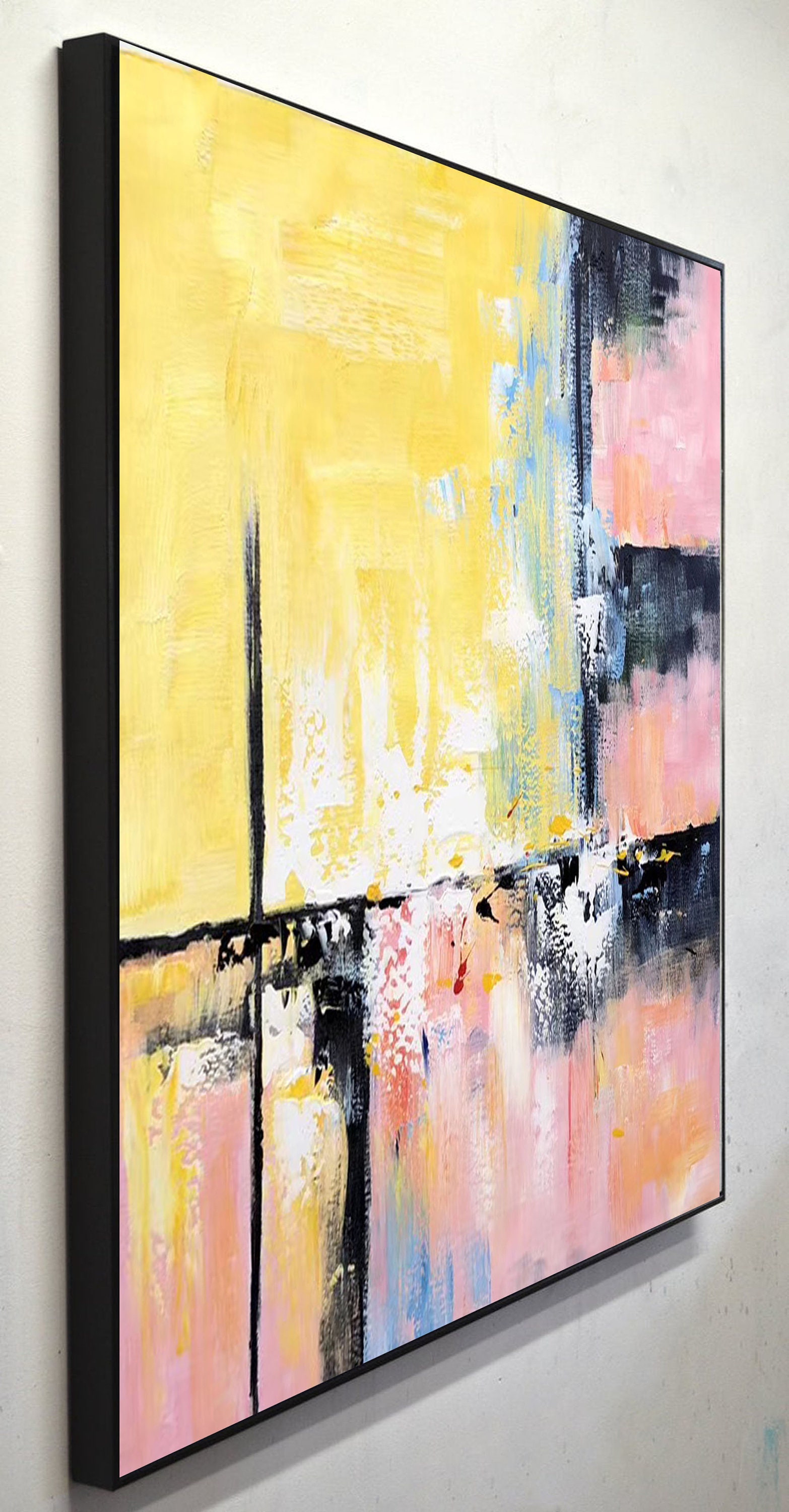 Modern Paintings on Canvas Originaloriginal Yellow Abstract | Etsy