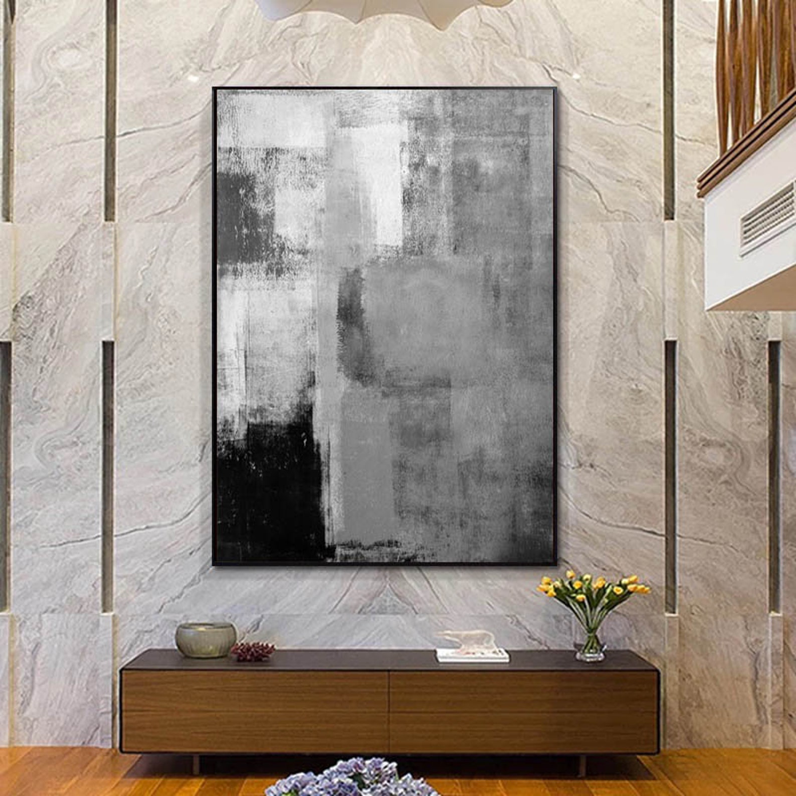 Gray Painting Large Abstract Wall Art Gray Wall Art Original Abstract ...