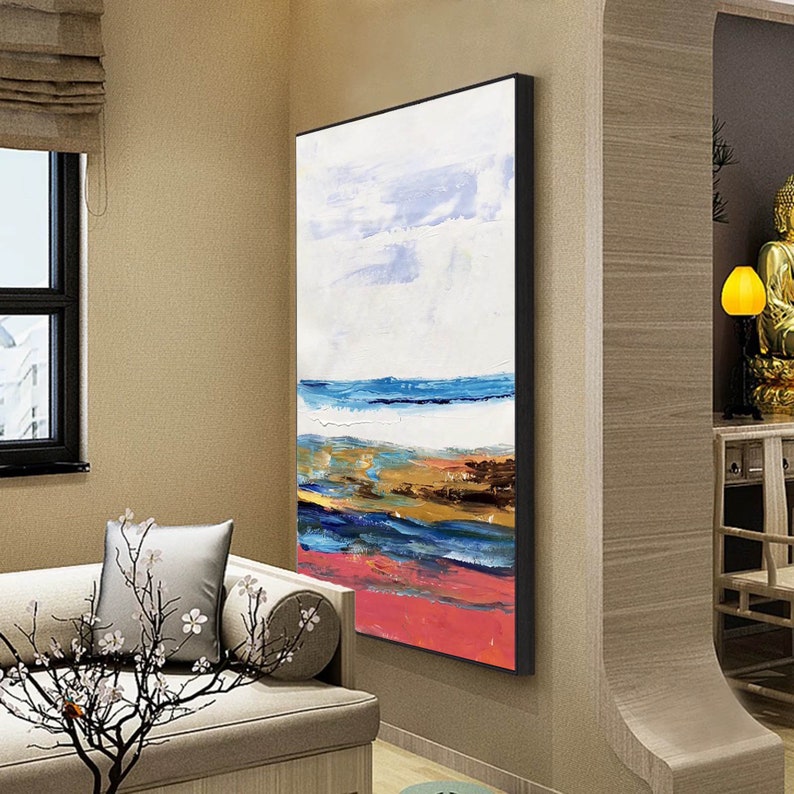 Extra large wall art framedoriginal canvas paintingmodern | Etsy
