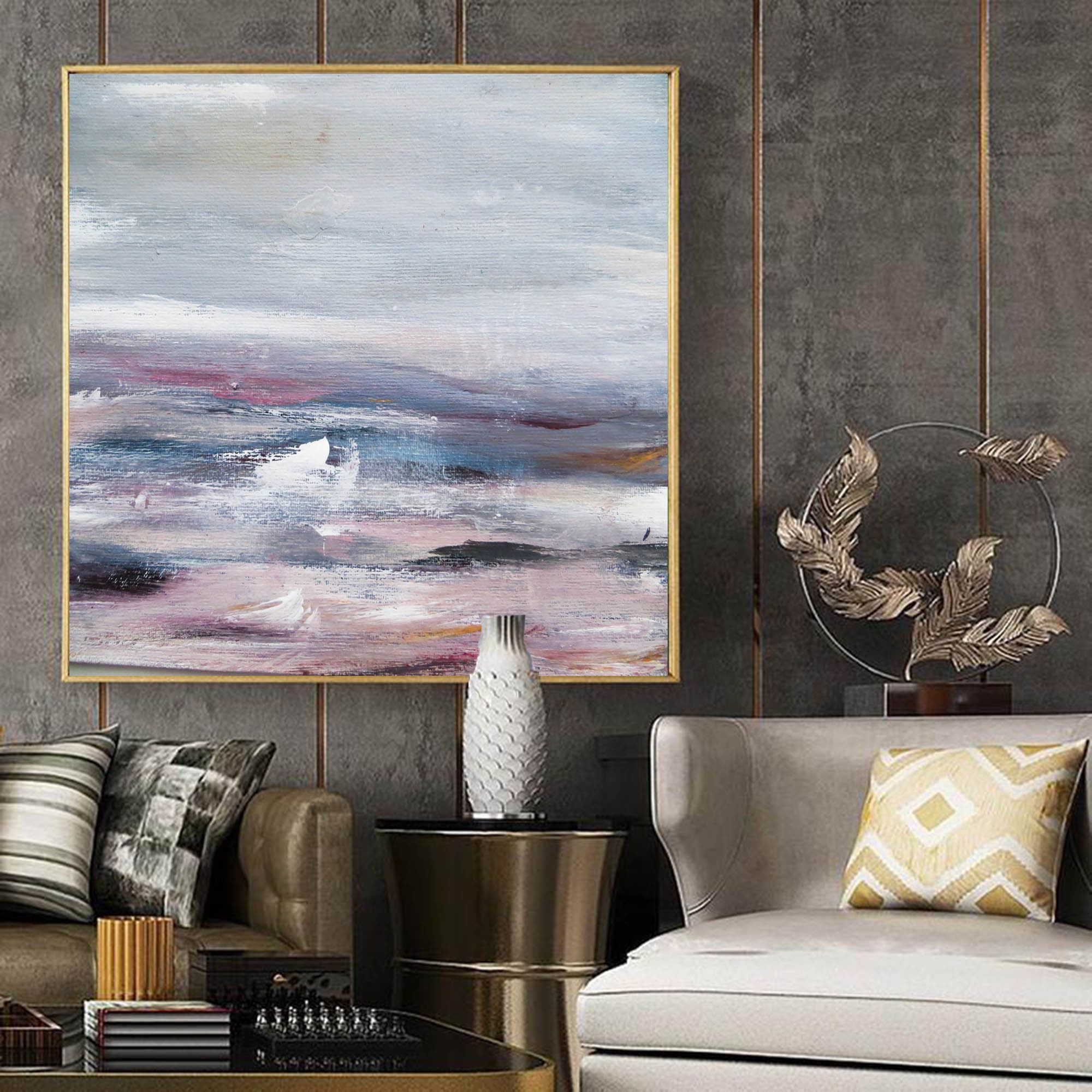 Living Room Painting Abstract Canvas Large Oil Painting - Etsy