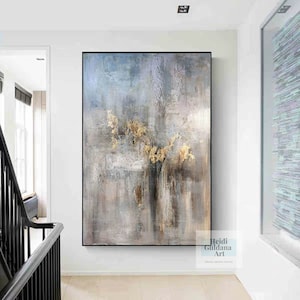 Large Abstract Canvas Art, Original Abstract Oil Painting, Gold ...