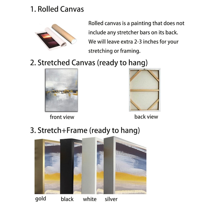 Grote canvas muur kunst minimalistische schilderij abstract | Etsy