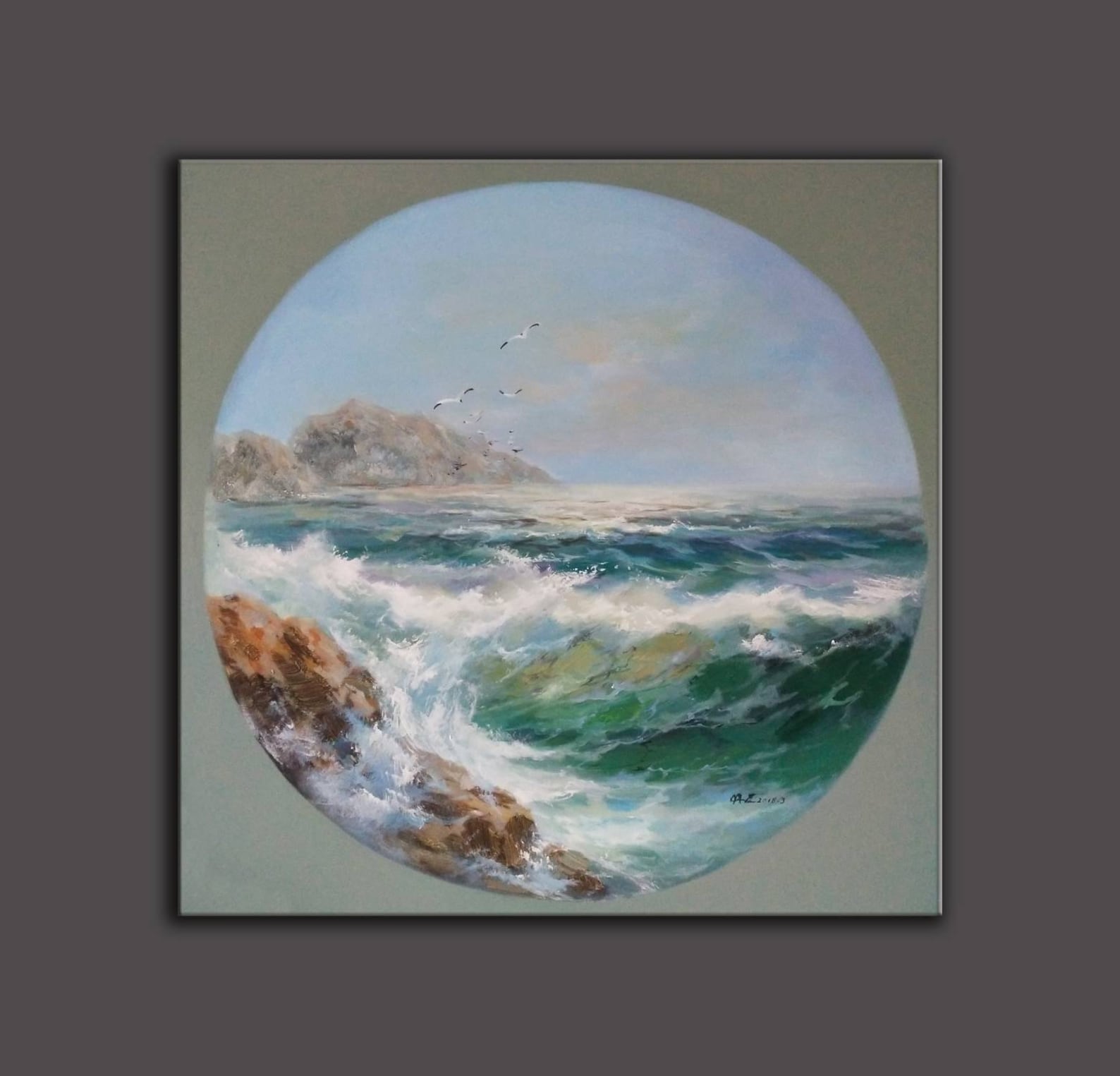 Seascape Paintinglarge Abstract Canvas Artextra Large Wall - Etsy