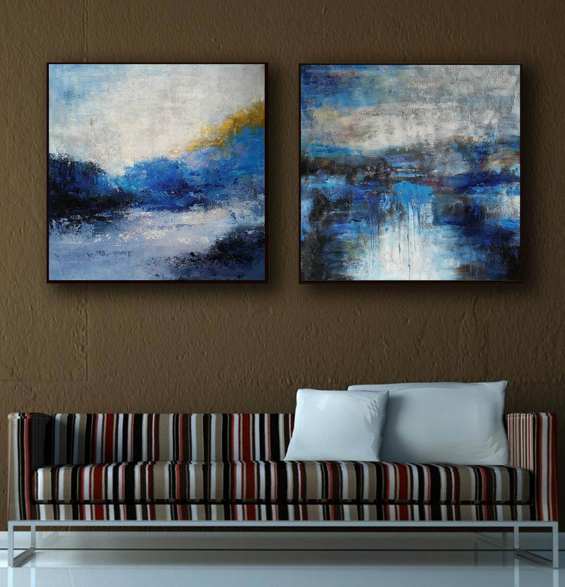 Abstract painting blue painting abstract abstract wall art | Etsy